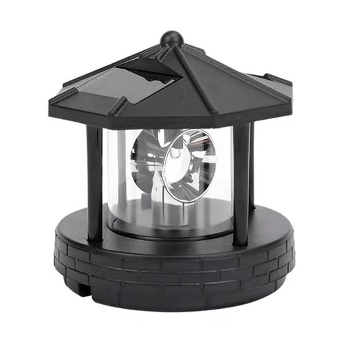 GZCW Solar Lighthouse Garden Decor Rotating Beacon Light Waterproof LED ...