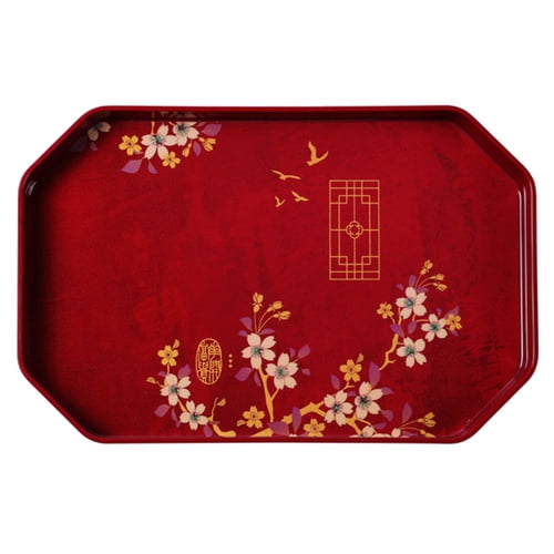GZCW Tea Tray Chinese Style Washable Melamine Flower Pattern Table ...
