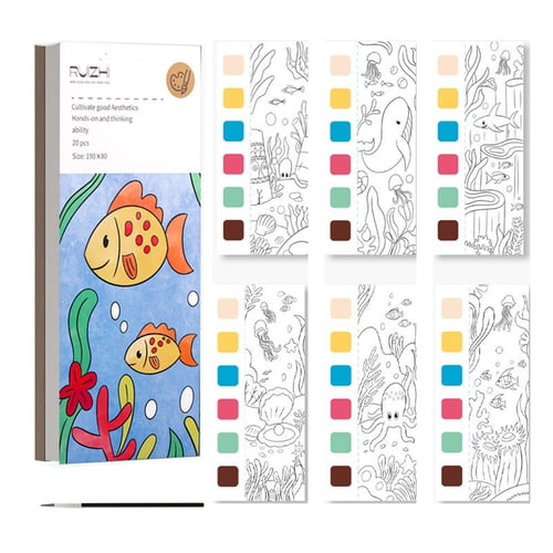 GZCW Watercolor Painting Book Children Watercolor Picture Book with 21 ...