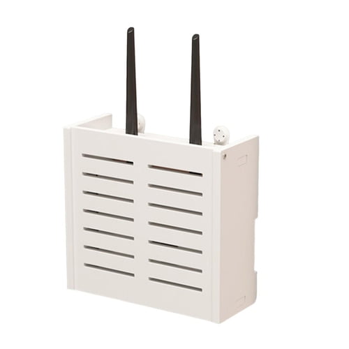 GZCW WiFi Router Storage Box Wall Mount Wooden Router Shelf Organizer ...