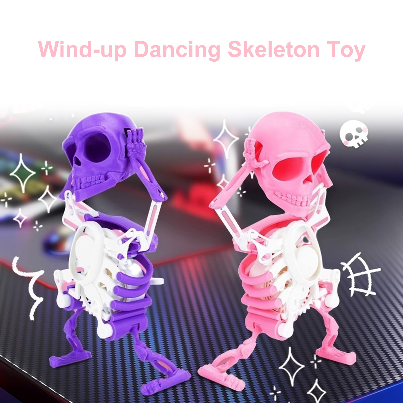 GZCW Wind-up Dancing Skeleton Toy No Need Battery Kids Toddlers Desktop ...