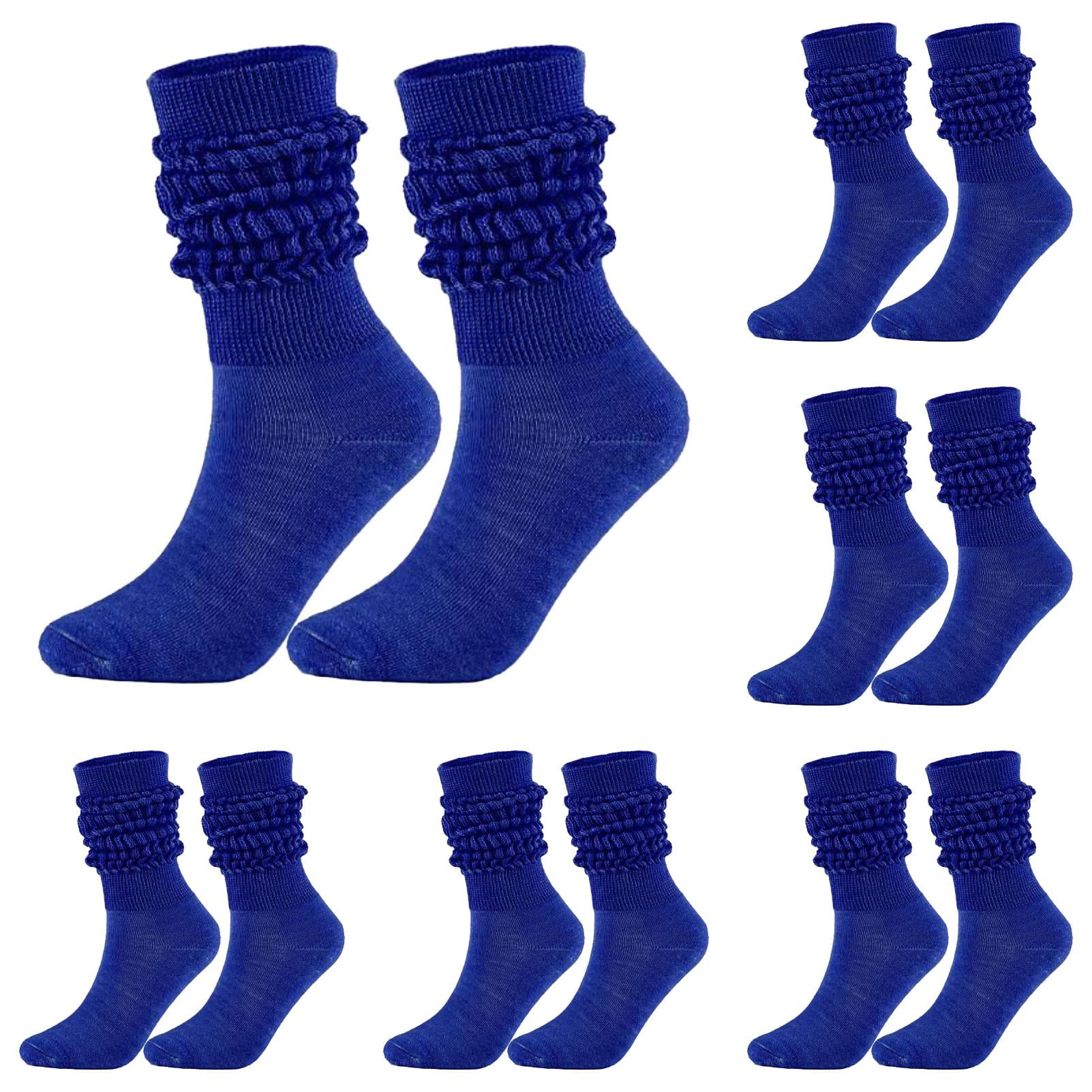 GZEFJRQM 6 Pairs Slouch Socks Women Knee High Tube Long Socks Soft ...