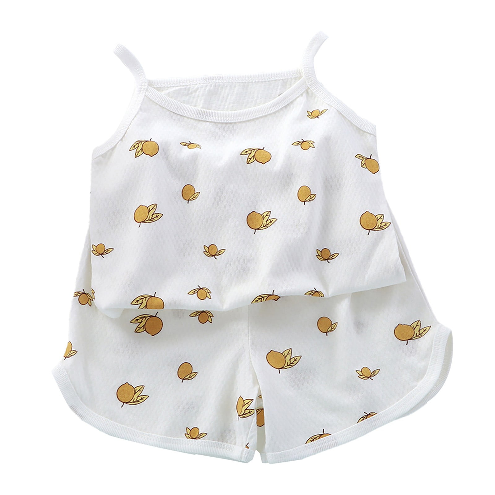 GZEFJRQM Girls Short Pajama Set Kids Summer Vest Suits Cute Pattern ...