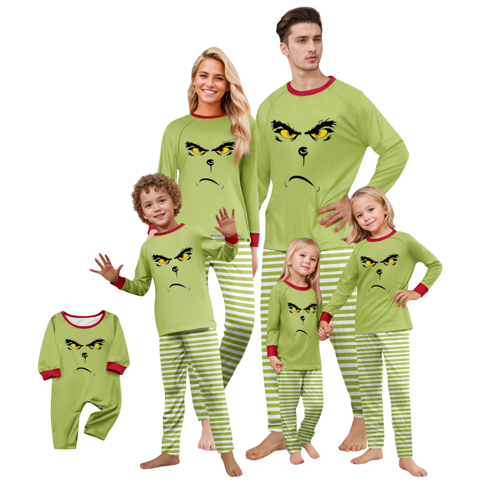 GZGS 1 Piece Christmas Family Pajama Set, Grinch's Christmas Pajamas ...