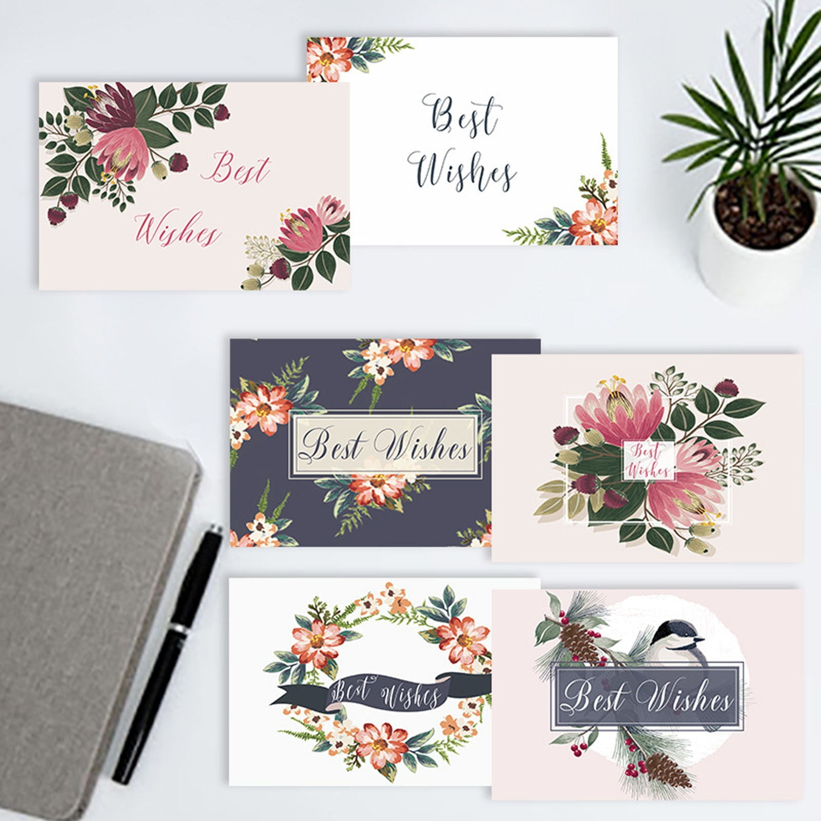 GZHCGSM Congratulations Gift Beautiful Flower Series BEST WISHES ...