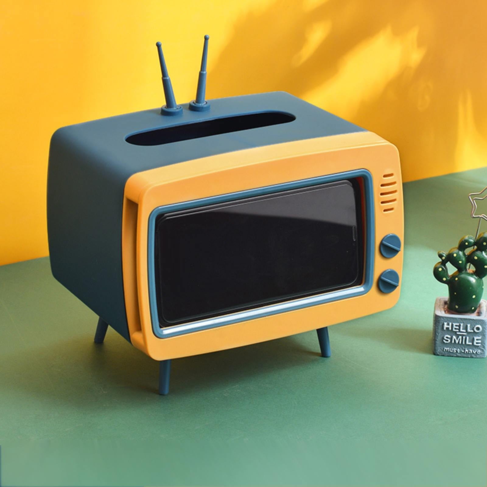 GZHCGSM Cute Tissue Box Cover Retro Tv Phone Holder Multi Functional ...
