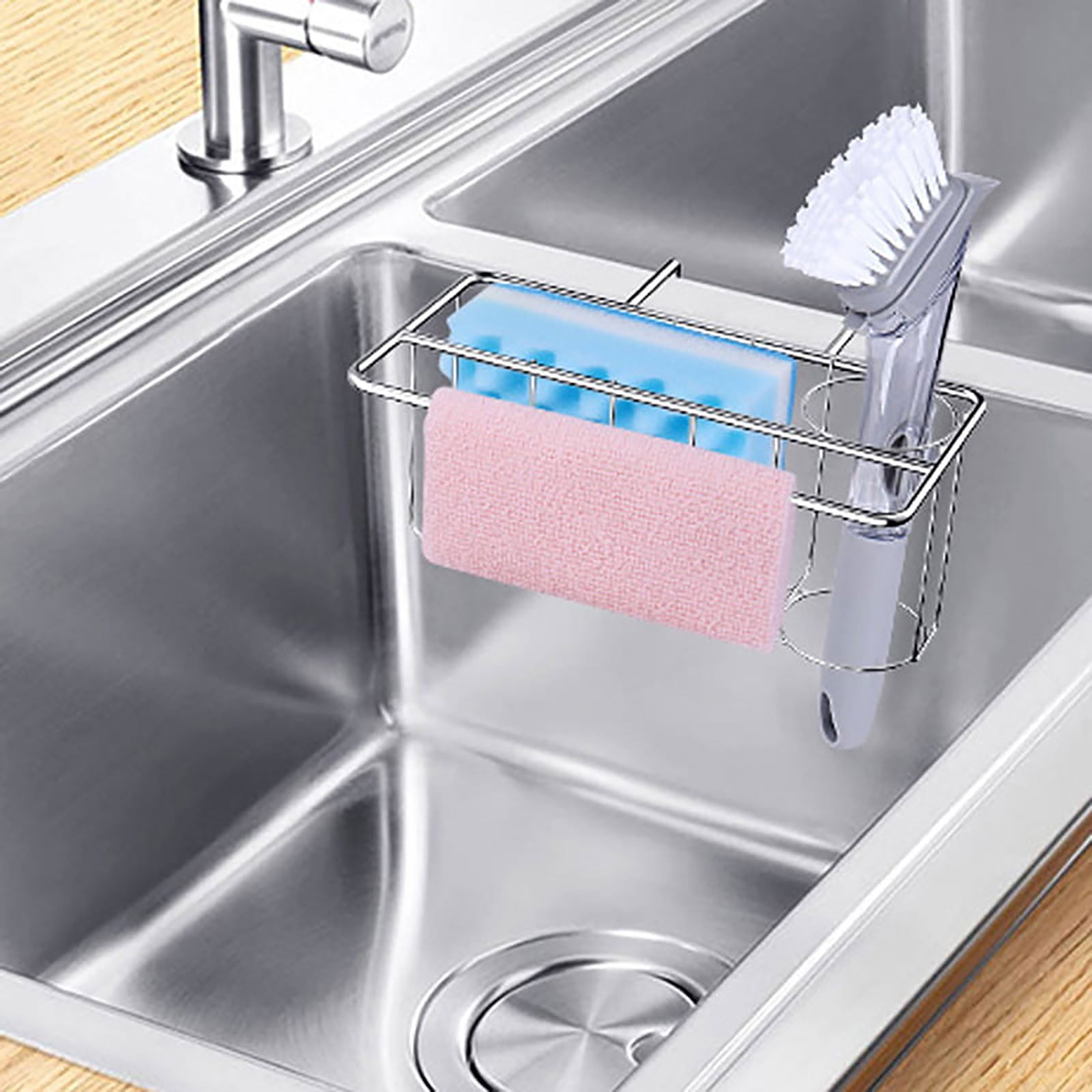 GZHCGSM Kitchen Sponge Holder For Sink Sink Organizer Caddy Brush Soap ...