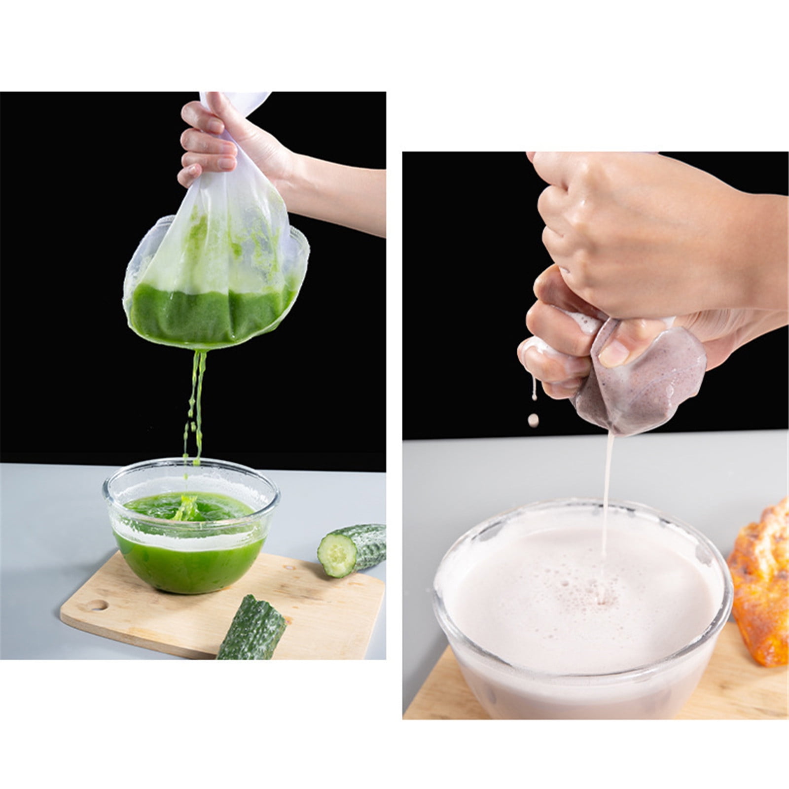 GZHCGSM Reusable Mesh Cloth Strainer Nut Milk Nylon Filter Bag Reusable ...