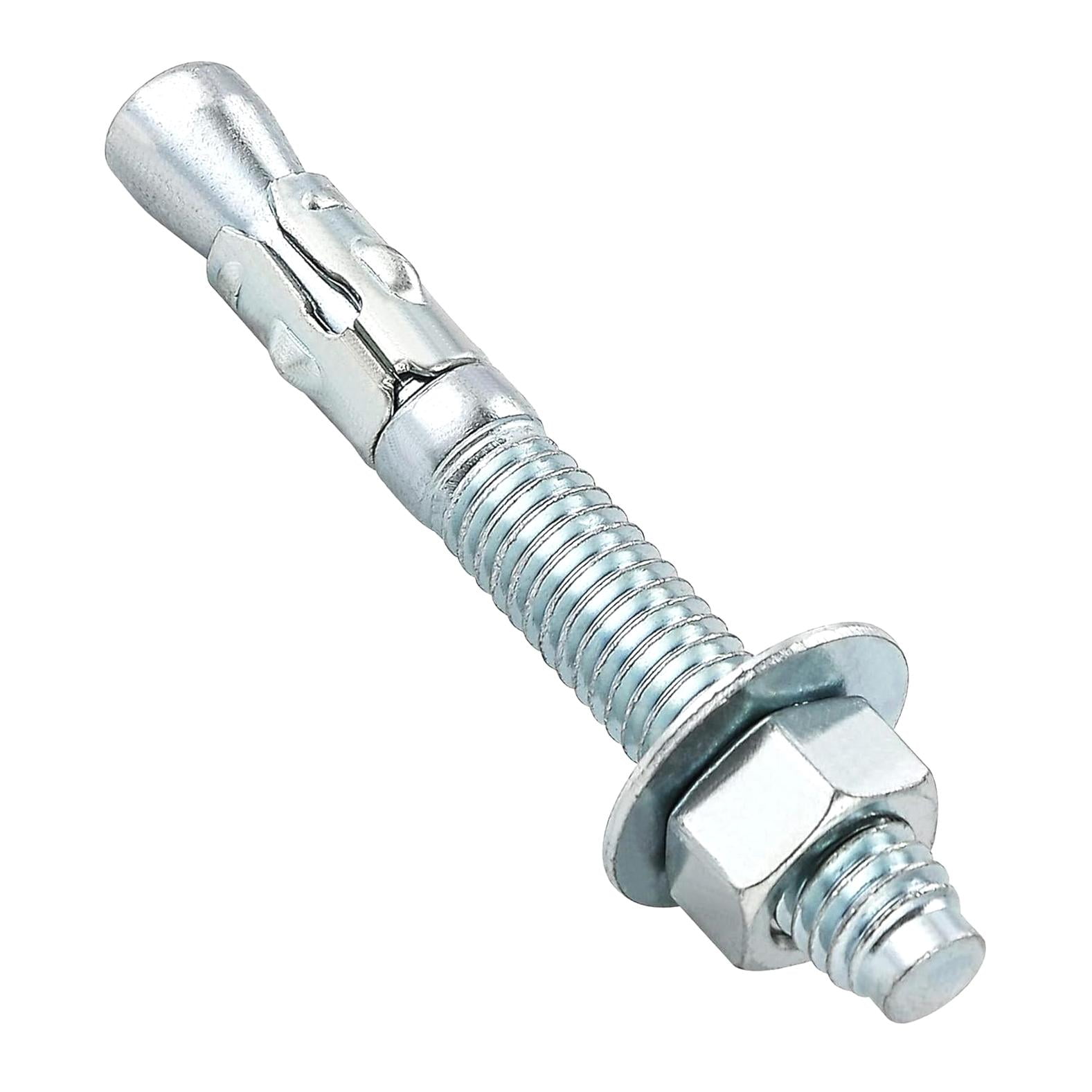 GZHJMY 1/4x3-1/4" 10 Pieces Inch Standard Heavy-Duty Zinc Wedge Anchors Fasteners for Cement and ...