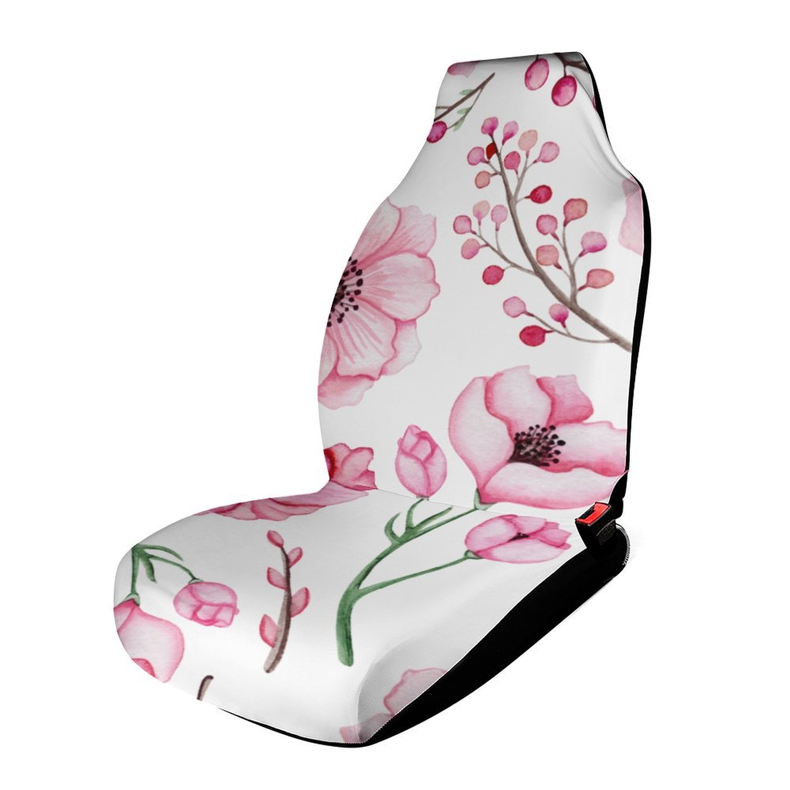 GZHJMY 1 PCS Car Seat Cover Universal, Watercolor Pink Flowers Berries ...