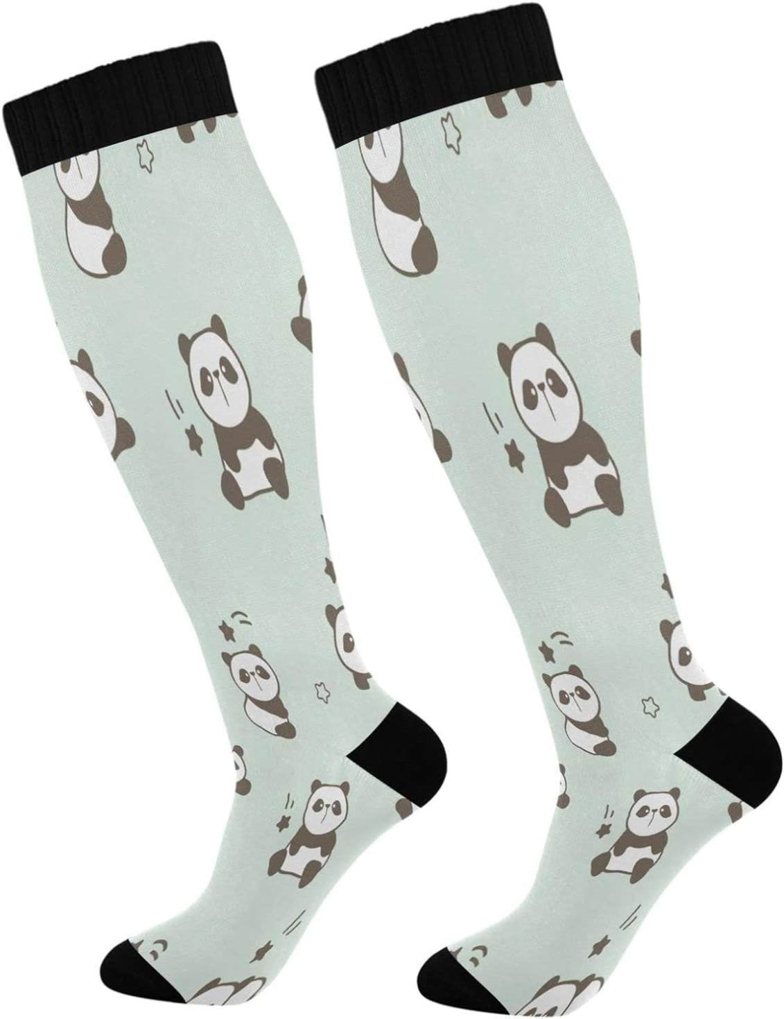 GZHJMY 1 Pair Cute Panda Compression Socks for Women Men, Knee High ...
