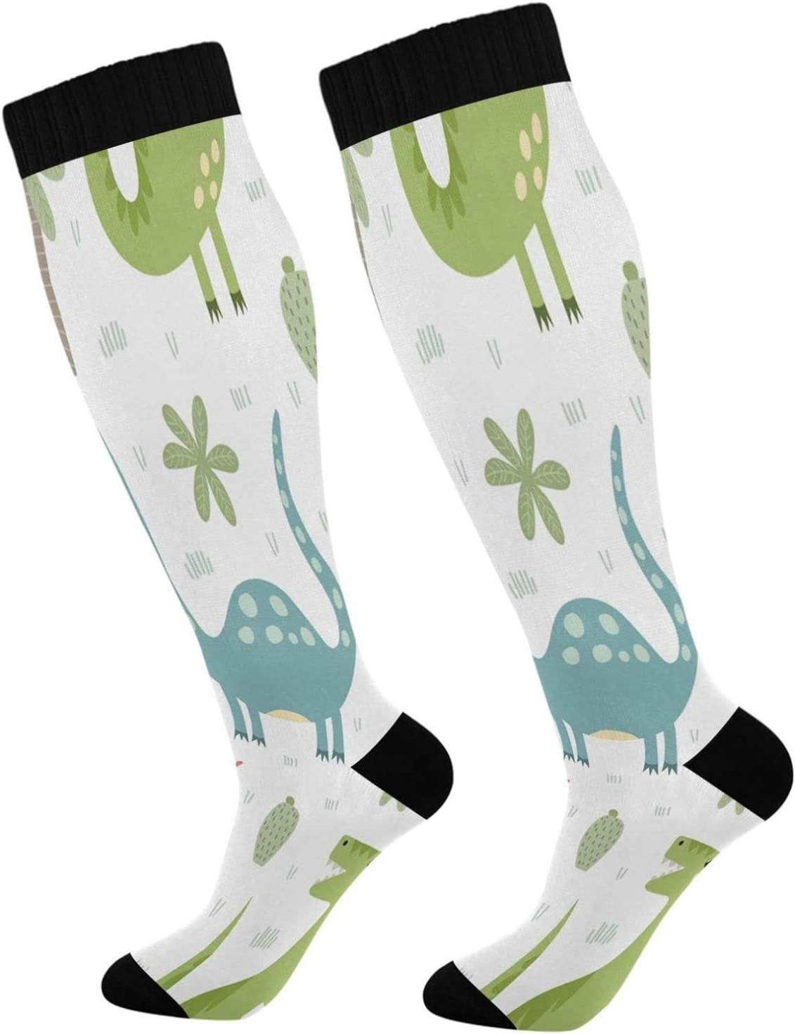 GZHJMY 1 Pair Dinosaur Cute Cartoon Compression Socks for Women Men ...