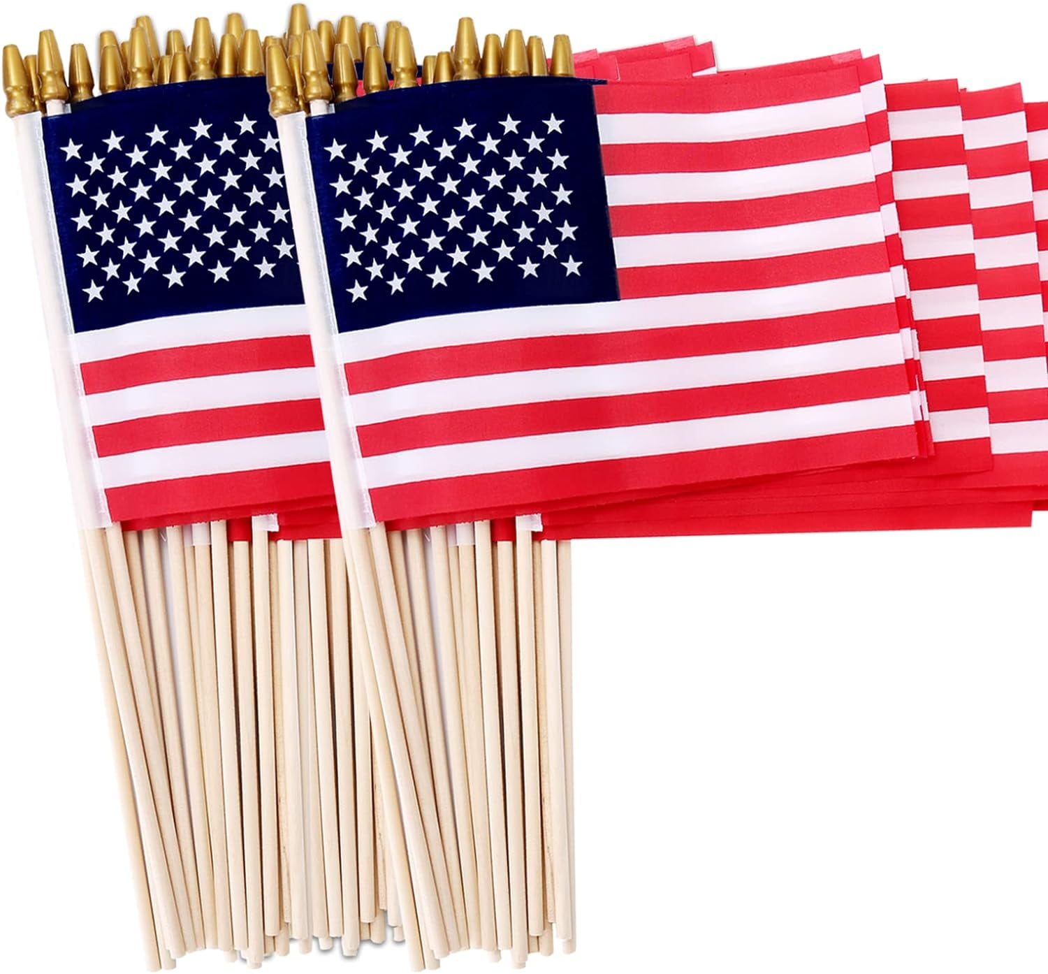 GZHJMY 100-Pack Small Flags, Small US Flags Sticks 4x6 Inch US Hand ...