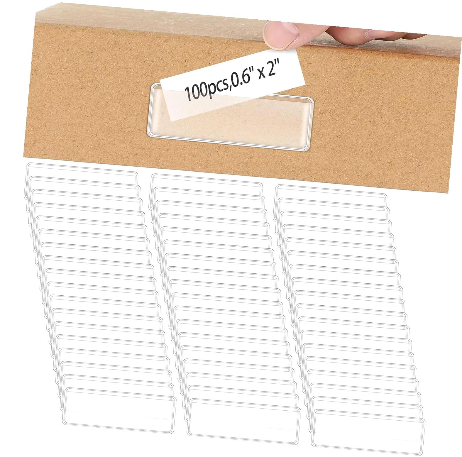 GZHJMY 100 Pcs Adhesive Label Holders, Mailbox Tags, Shelf Plastic ...