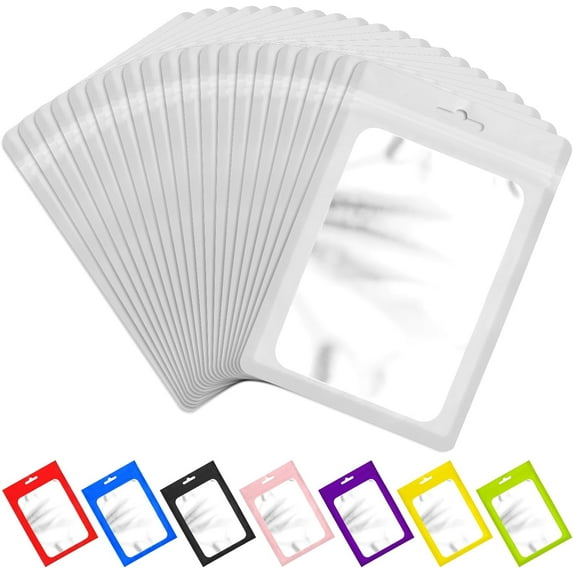 GZHJMY 100 Pcs Resealable Bags with Frosted Clear Window Packaging Bags ...