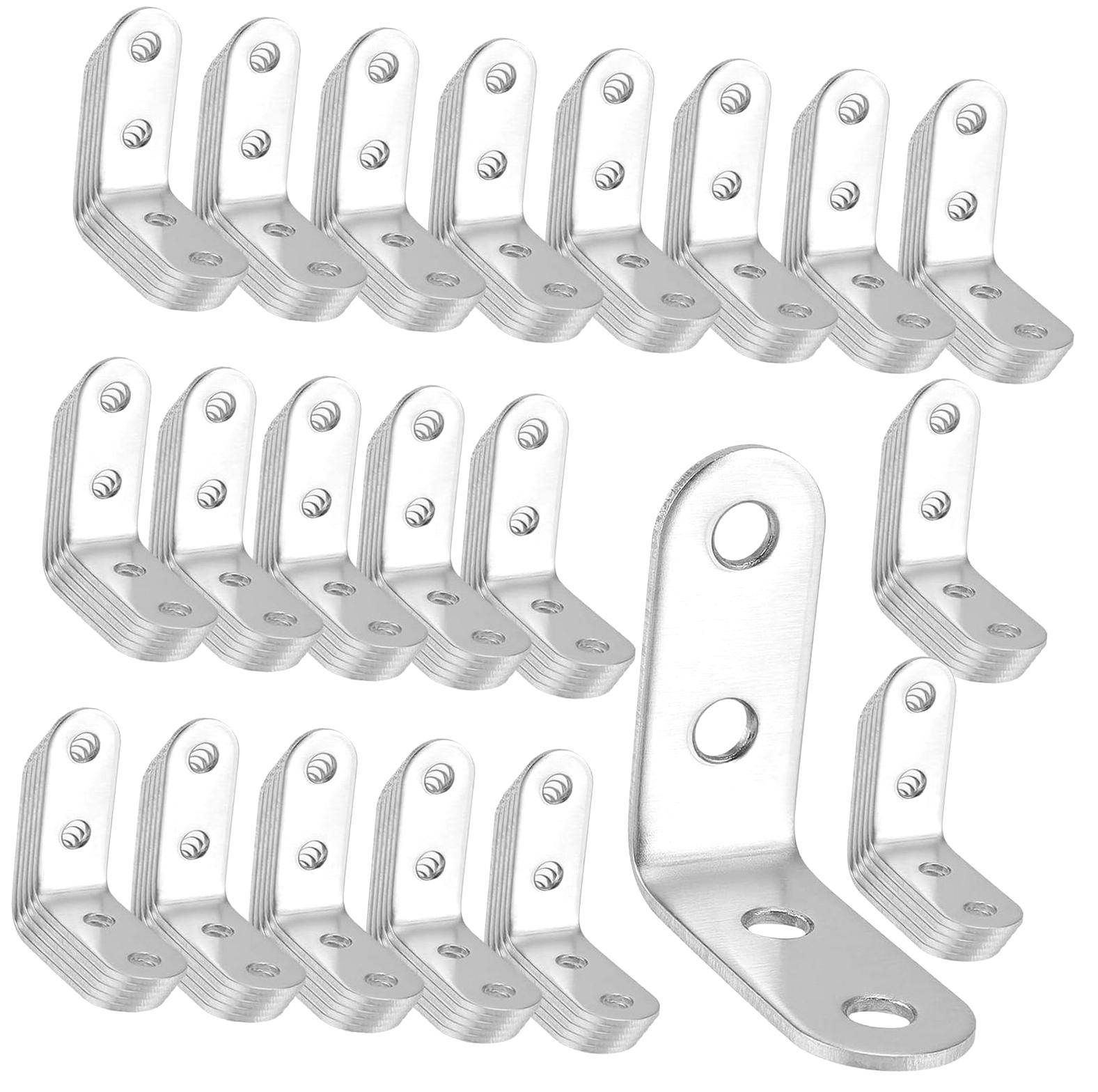 GZHJMY 100-Piece 40x40x16mm L-Shaped Corner Brackets, 90-Degree Steel ...