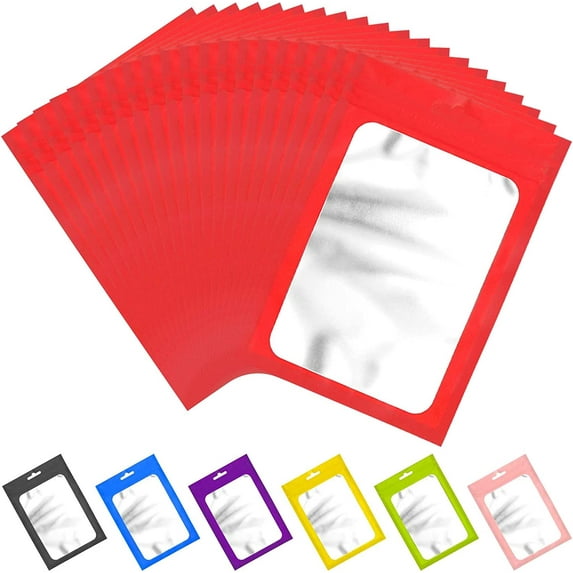 GZHJMY 100 Pieces Resealable Bags with Zipper and Frosted Clear Window ...