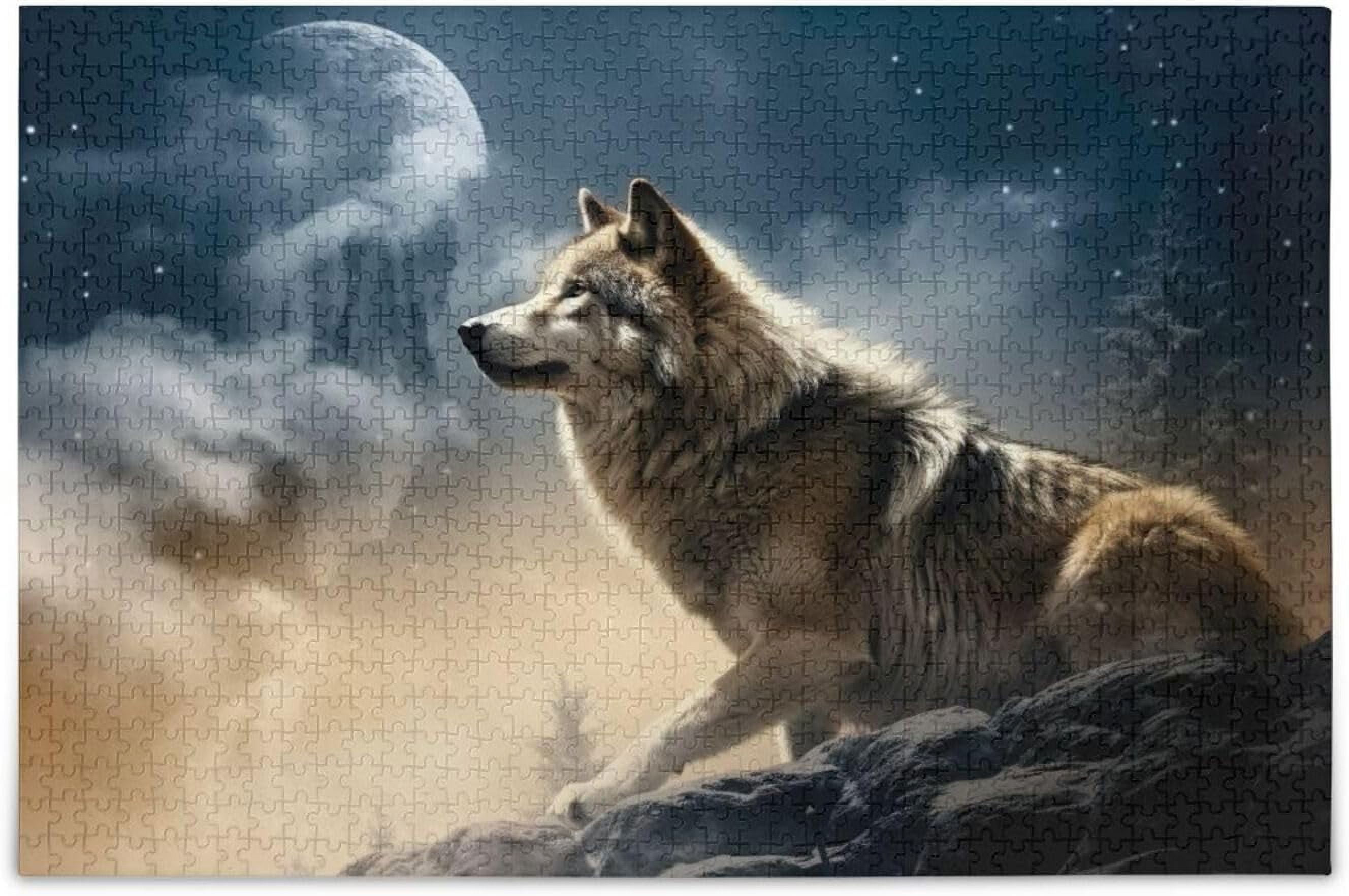 GZHJMY 1000 PCS Wolf Wooden Jigsaw Puzzles Intellectual Entertainment ...