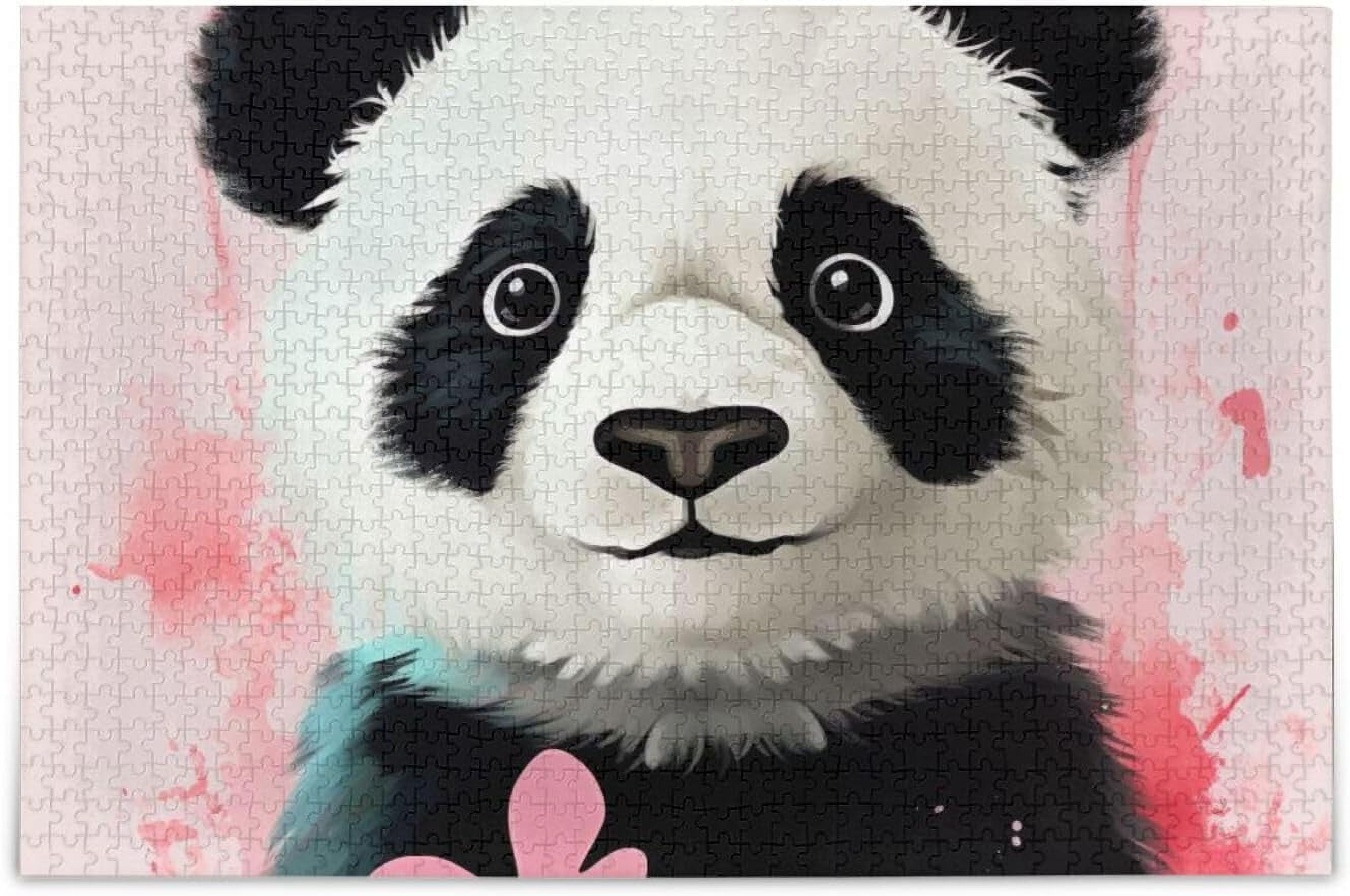 GZHJMY 1000 Pieces Cute Panda Puzzles for Adults and Kids, Wooden ...