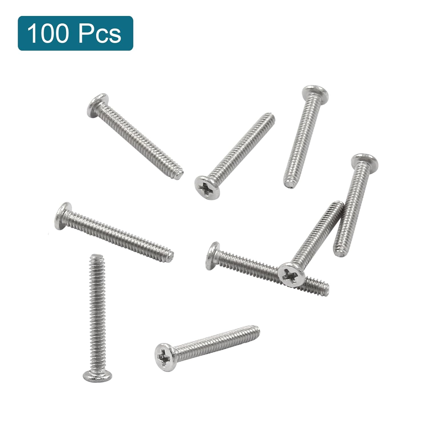 GZHJMY 100pcs M1.4 x 10mm Round Flat Machine Screws, 304 Stainless ...