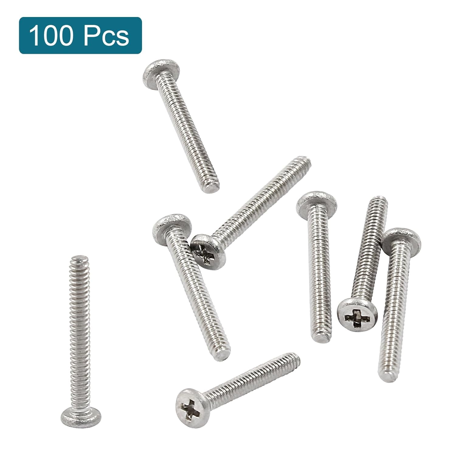 GZHJMY 100pcs M1.6 x 12mm Round Flat Machine Screws, 304 Stainless ...