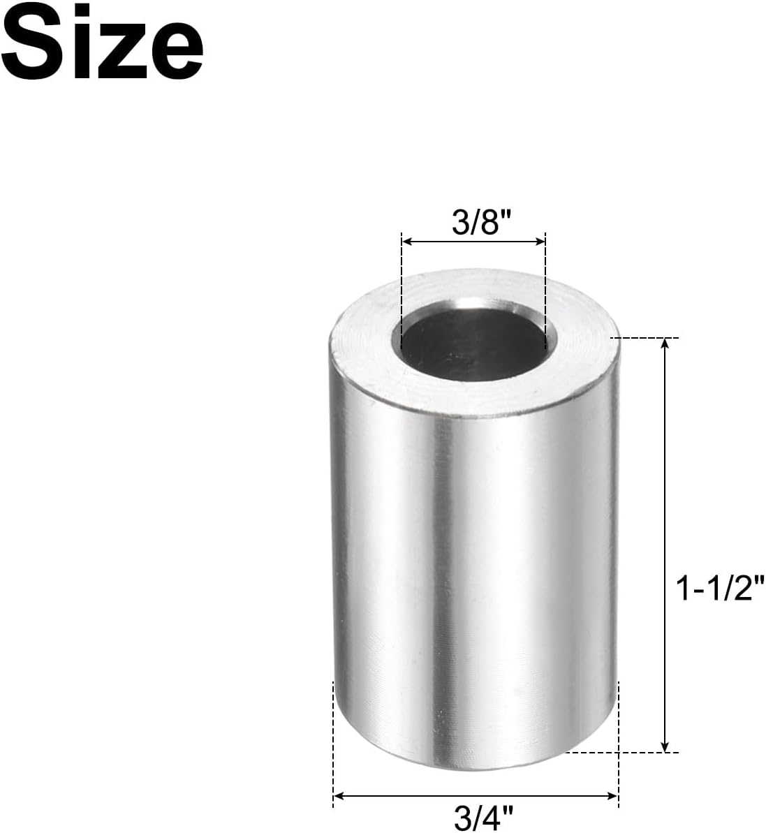 GZHJMY 10pcs Stainless Steel Spacer 3/8" Bore x 3/4" OD x 1-1/2" Length ...