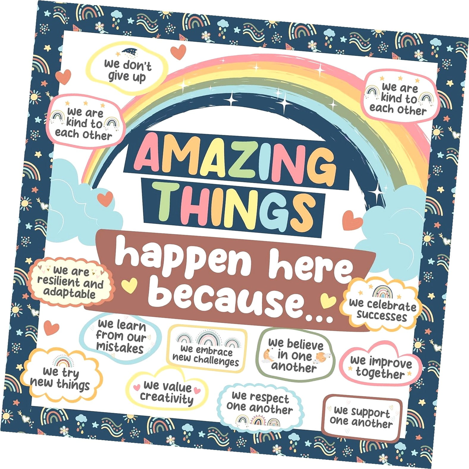 GZHJMY 112 Pcs Cutouts Theme Amazing Things Happen Here Bulletin ...