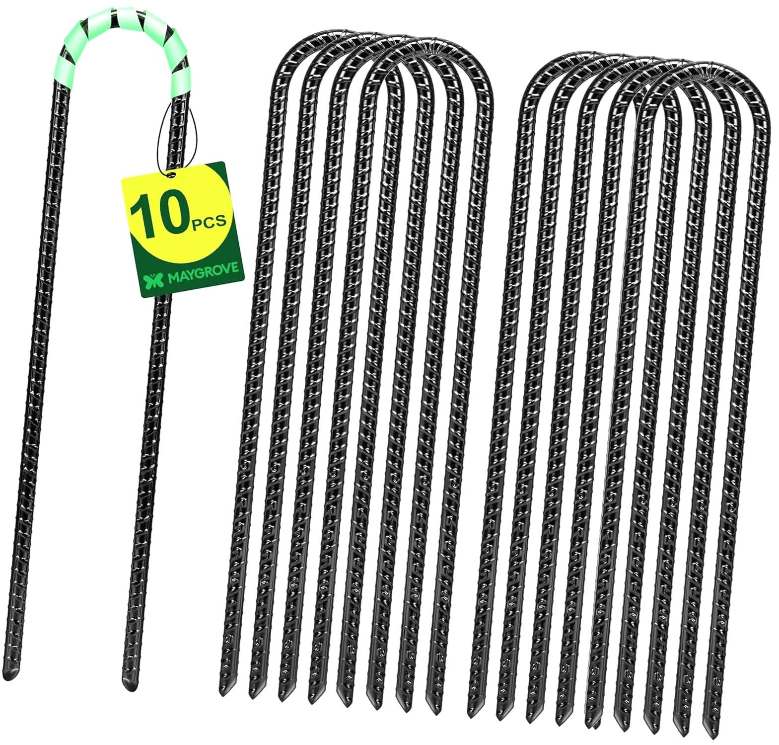 GZHJMY 12 Inch Rebar Stakes 10 Pack, U Shaped Ground Anchors ...