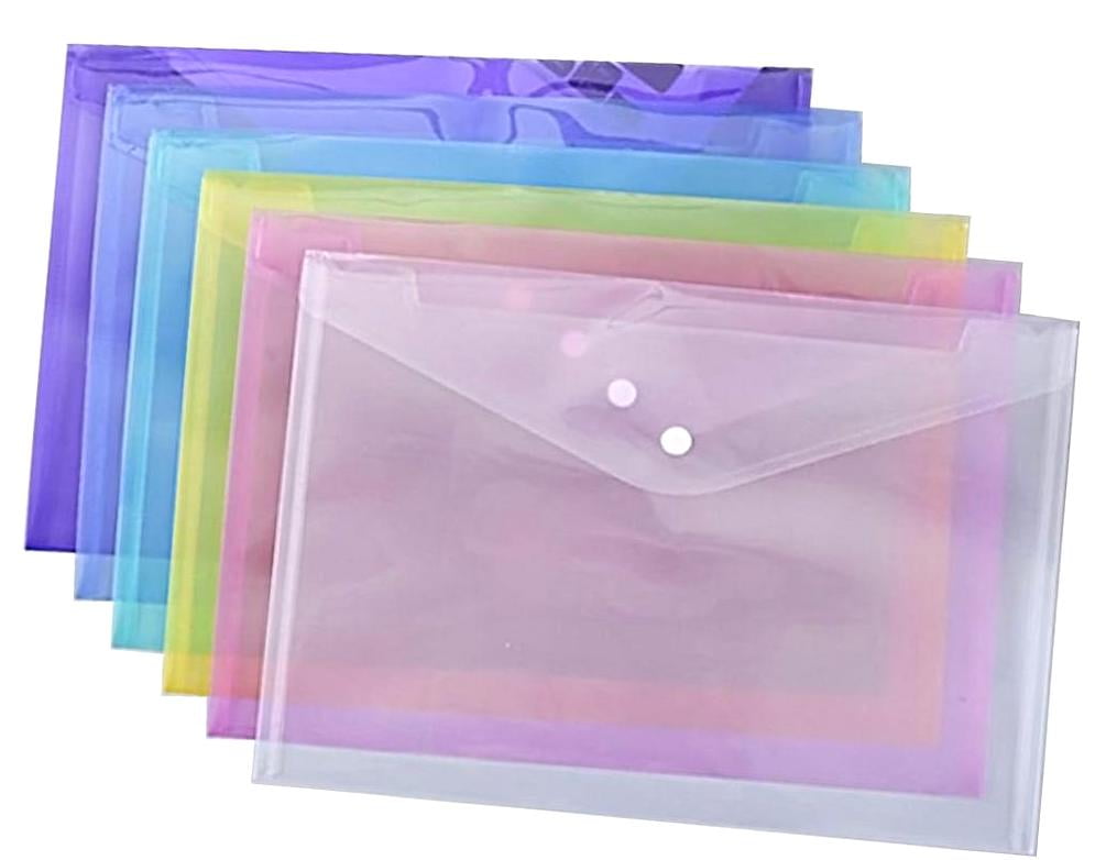 GZHJMY 12 Pack Multicolored Plastic File Folders, Clear Document ...