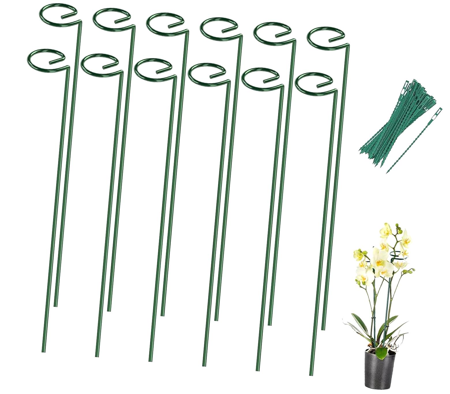 GZHJMY 12 Pack Plant Stakes, 16 Inch Supports with 15 Ties, for Peony ...