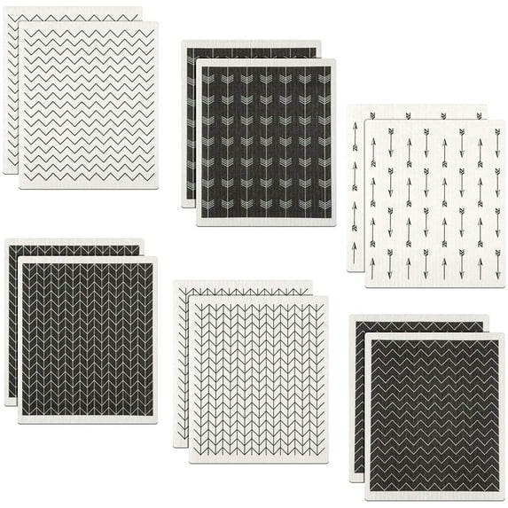 GZHJMY 12 Pack Swedish Kitchen Dishcloths Absorbent Cellulose Sponge ...