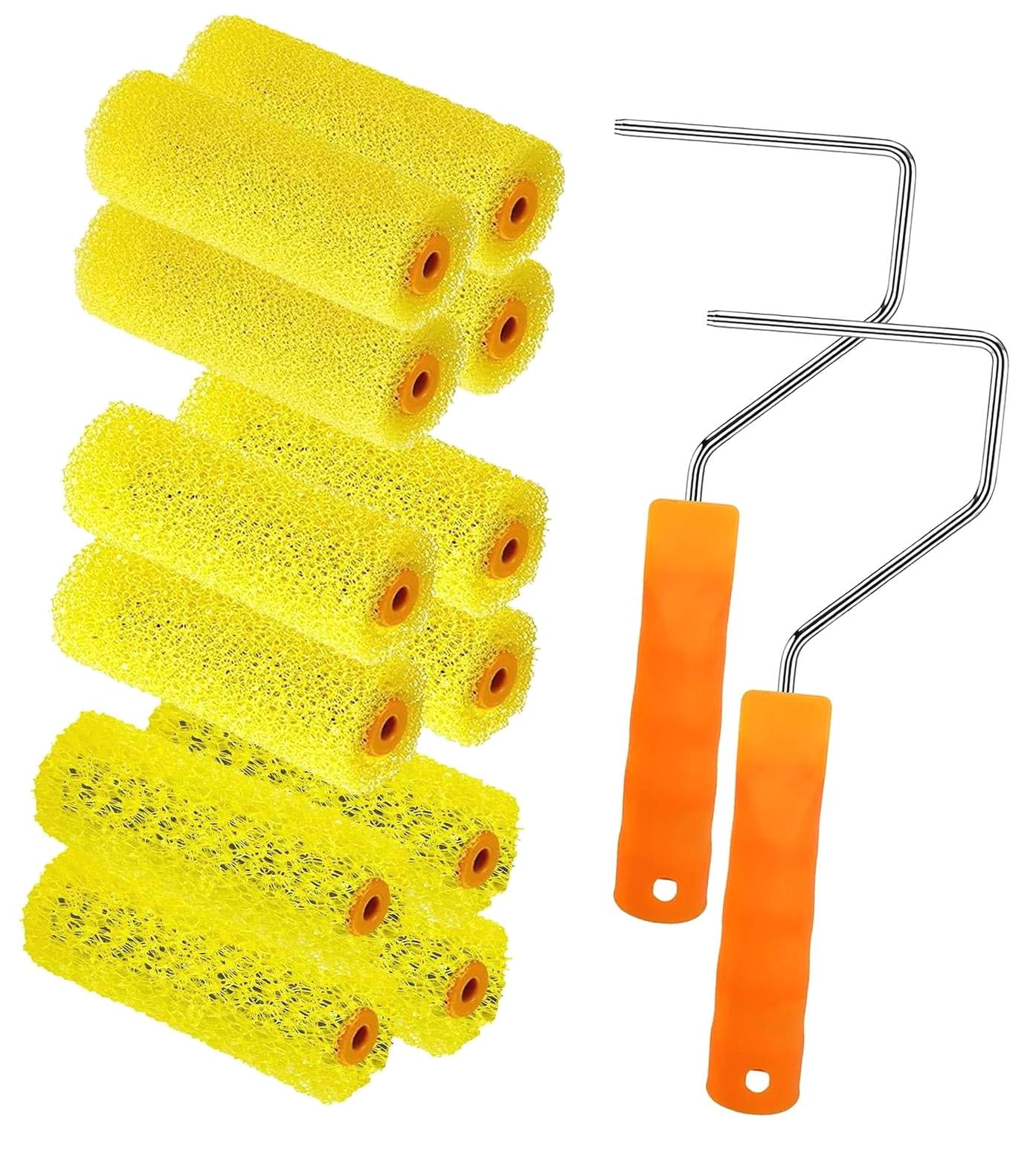 GZHJMY 12 Pcs Textured Paint Roller Covers with 2 Set, 4 inch 3 ...