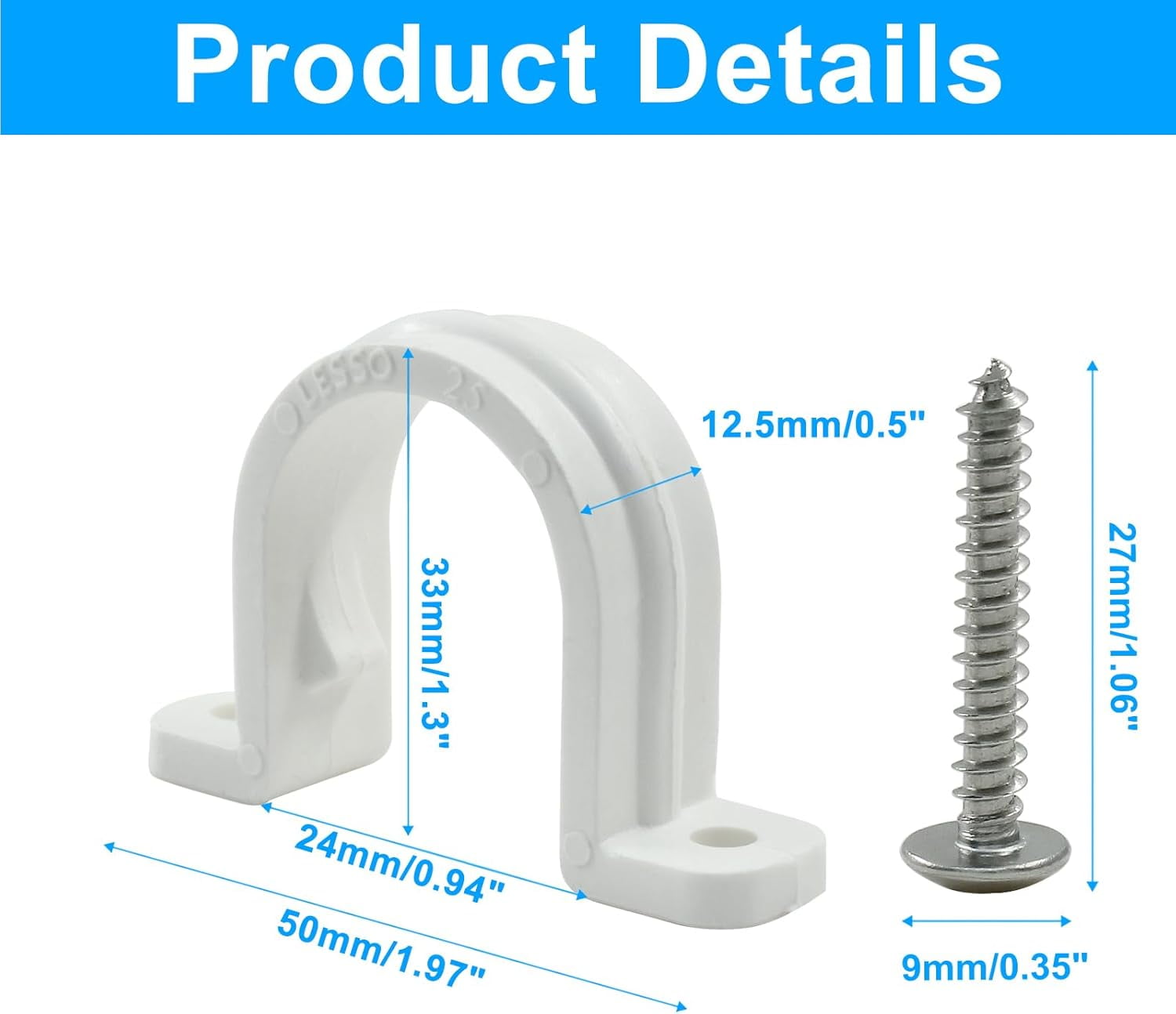 GZHJMY 12 Set PVC Pipe Clamps - 1-1/4" Plastic Pipe Straps with Screws ...