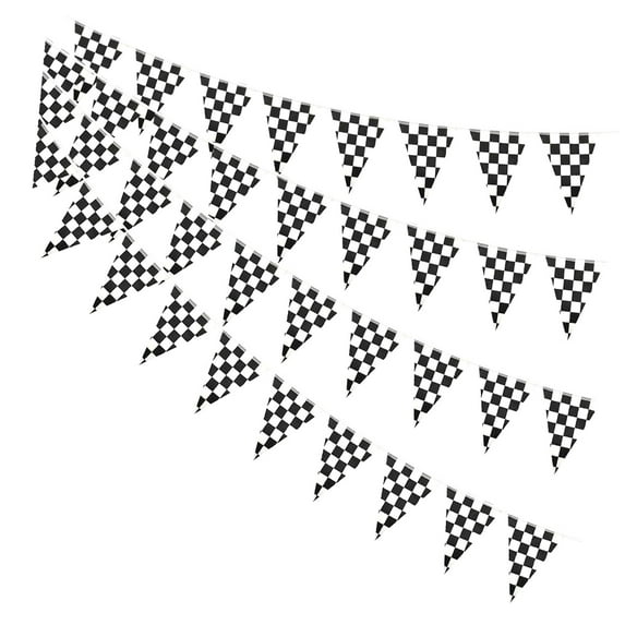 GZHJMY 120 Pcs Checkered Pennant Banner, Checkered String Flags Racing ...