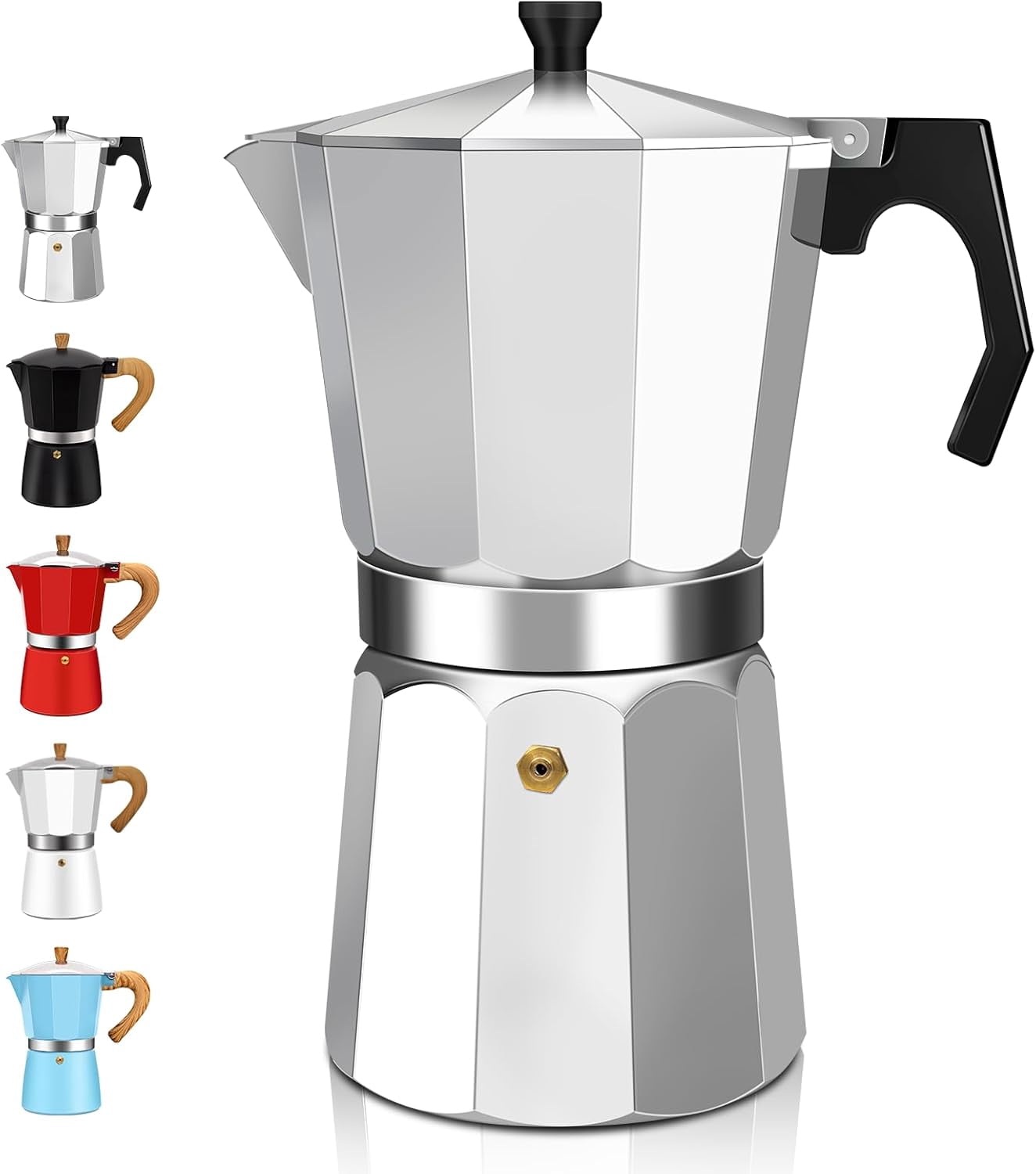 GZHJMY 14 Cup Aluminum Espresso Stovetop Moka Pot Express Coffee Maker ...