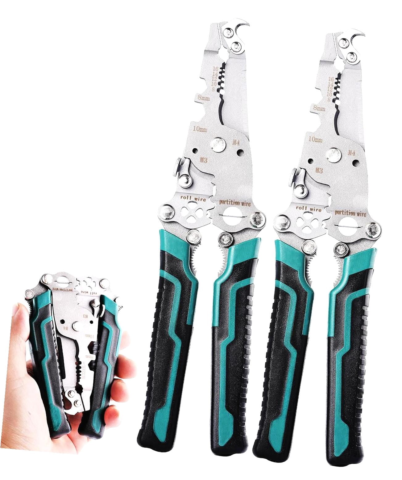 GZHJMY 18 In 1 Foldable Wire Stripper Crimper, Folding Wire Stripping ...