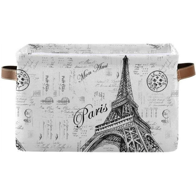 GZHJMY 1PCS Storage Basket, Paris Eiffel Tower Large Foldable Storage ...