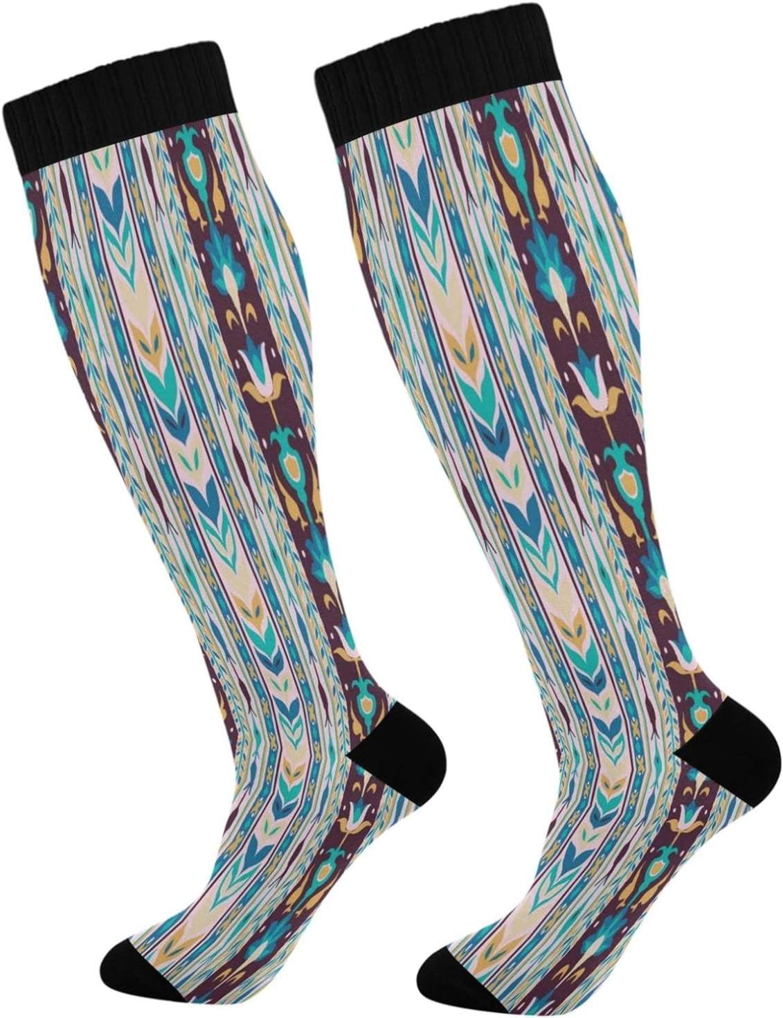 GZHJMY 1Pair Mexican Style Compression Socks for Women Men, Knee High ...