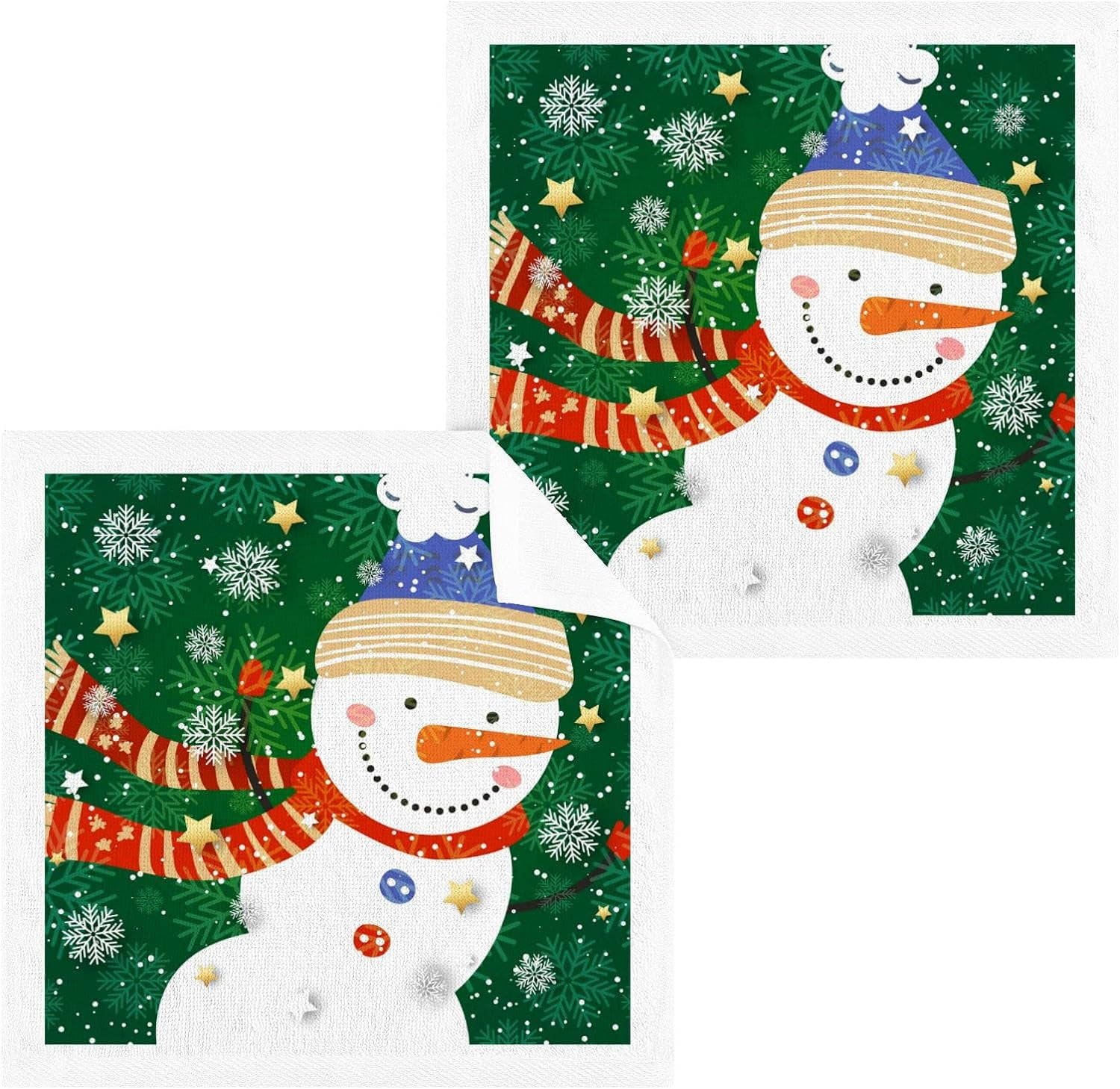 GZHJMY 2 Pack Cartoon Snowman Washcloths – Soft Face Towels, Gym Towels ...
