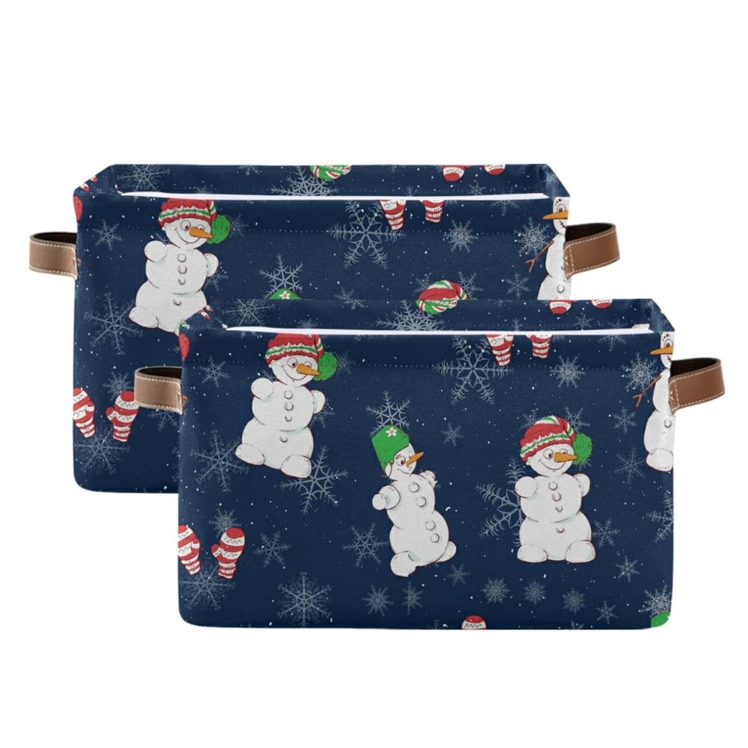 GZHJMY 2 Pack Christmas Cute Snowman Snowflake Gloves Large Storage ...