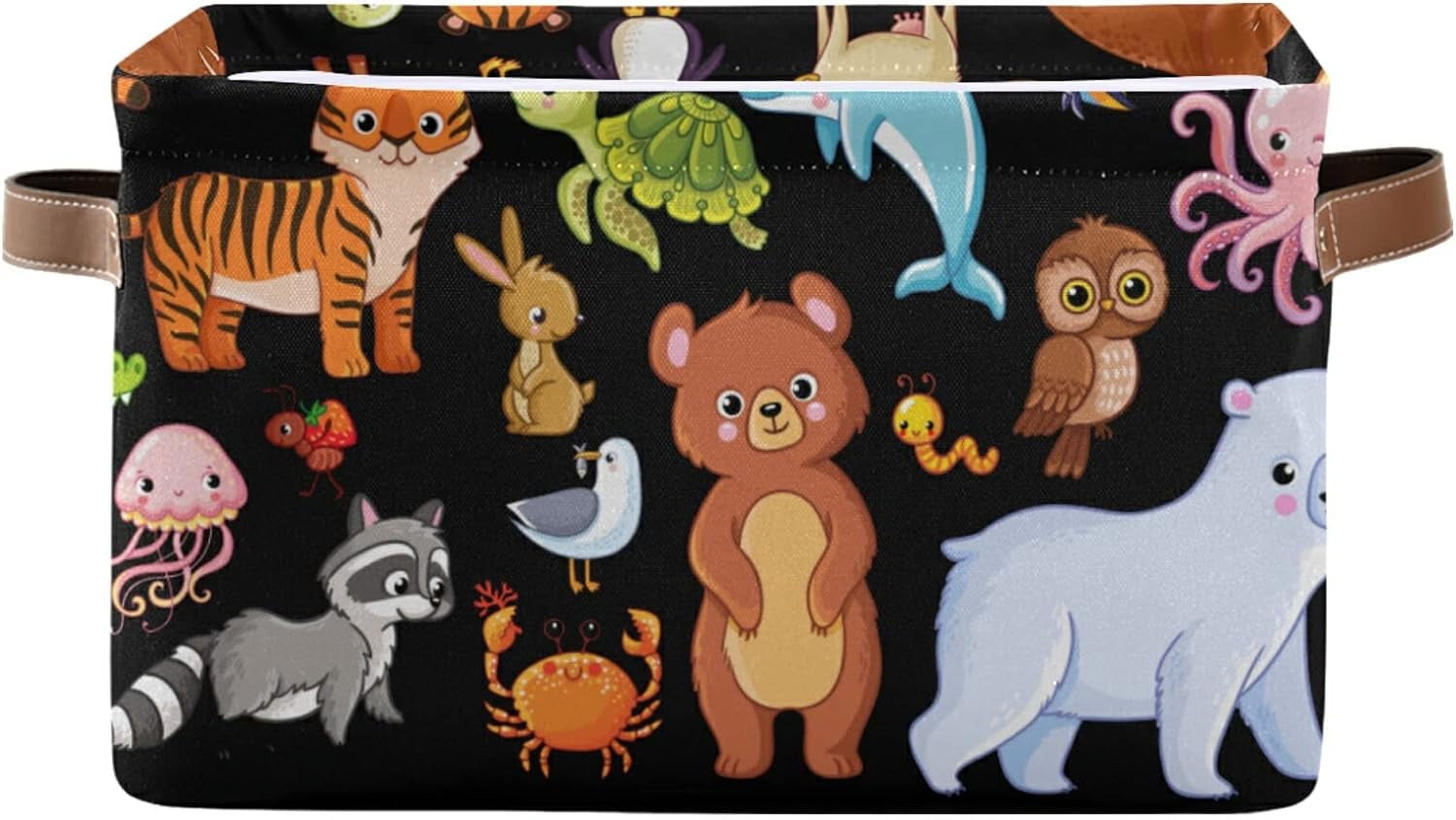 GZHJMY 2 Pack Collapsible Organizer Storage Bins with Animal Cartoon ...