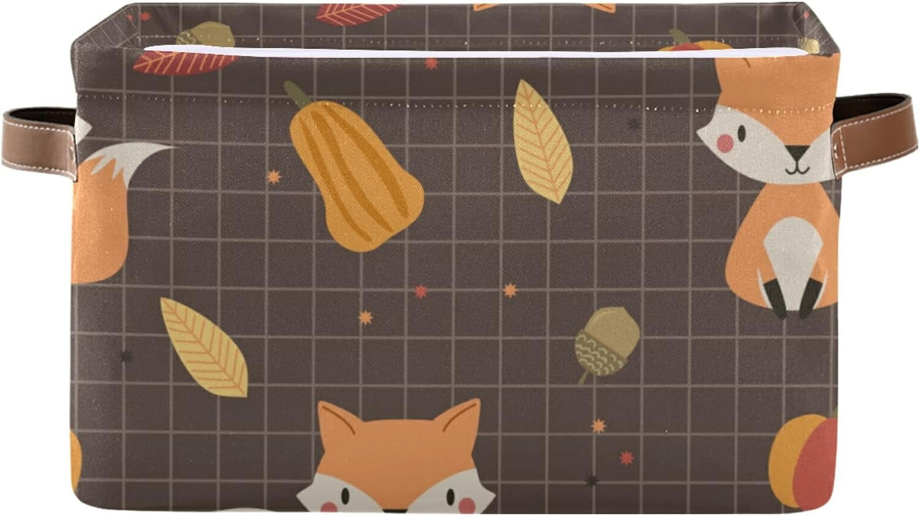 GZHJMY 2 Pack Collapsible Organizer Storage Bins with Cute Fox and ...