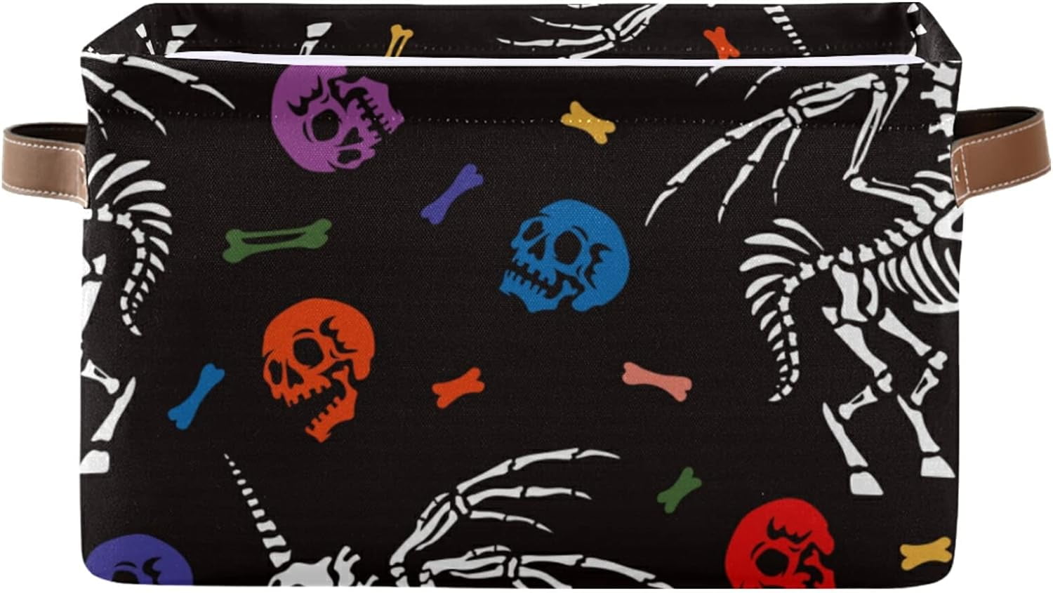 GZHJMY 2 Pack Collapsible Organizer Storage Bins with Skull Bones Cute ...