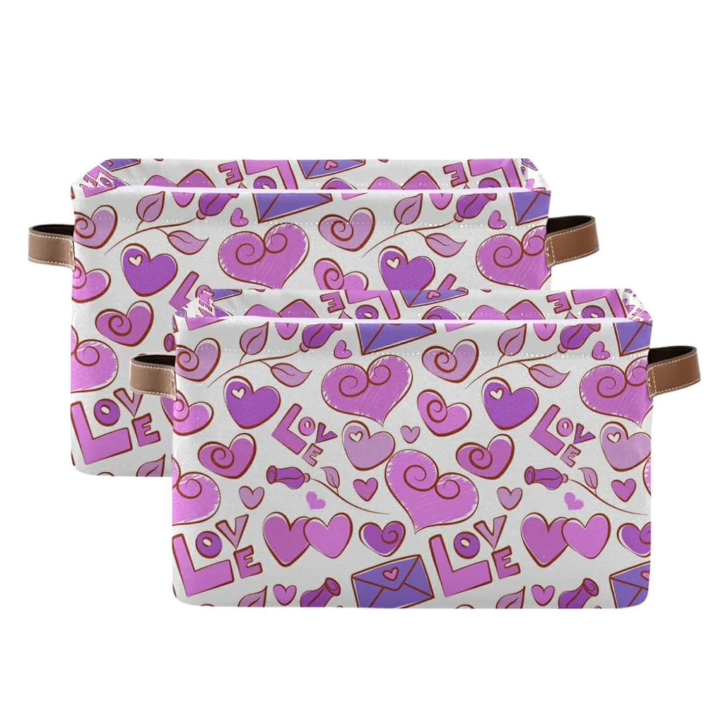 GZHJMY 2 Pack Cute Love Heart and Letter Large Storage Basket,Valentine ...
