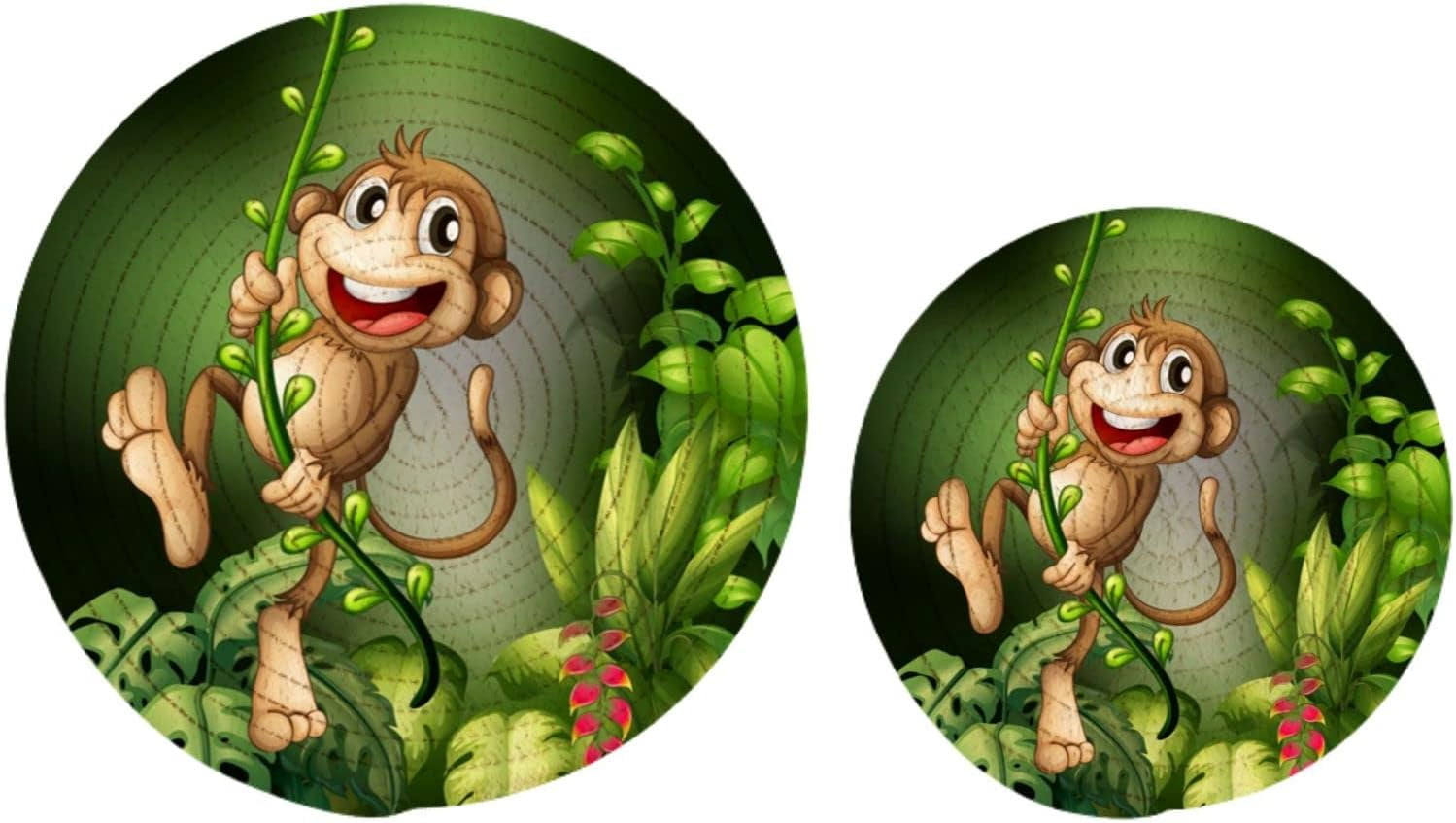 GZHJMY 2 Pack Funny Cute Monkey Hanging on Forest Vine Cotton Woven Pot ...