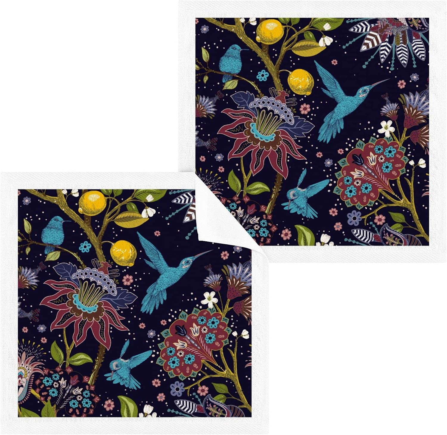 GZHJMY 2 Pack Hummingbird Garden Washcloths – Soft Face Towels, Gym ...