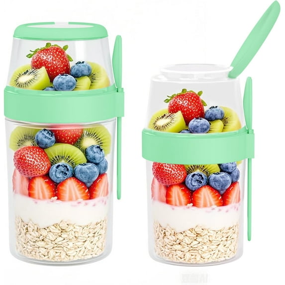 GZHJMY 2 Pack Overnight Container with Dual-Layer Compartment, Built-in ...