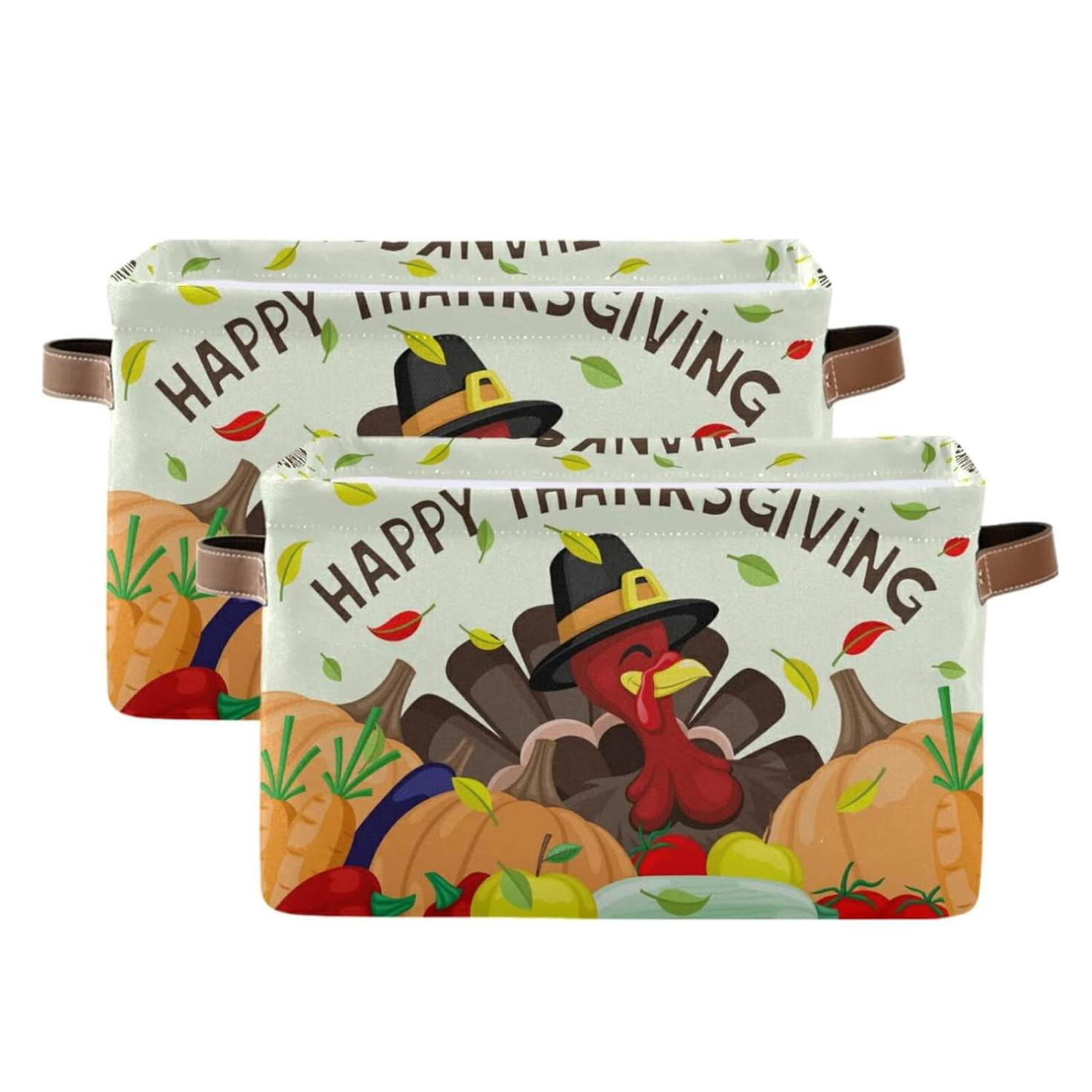 GZHJMY 2 Pack Thanksgiving Turkey Large Storage Basket,Collapsible Toy ...