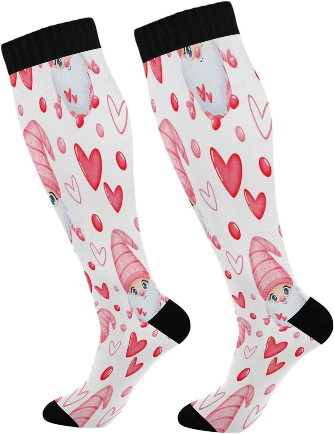 GZHJMY 2 Pair Lovely Love Heart 20-30mmHg Compression Socks for Women ...