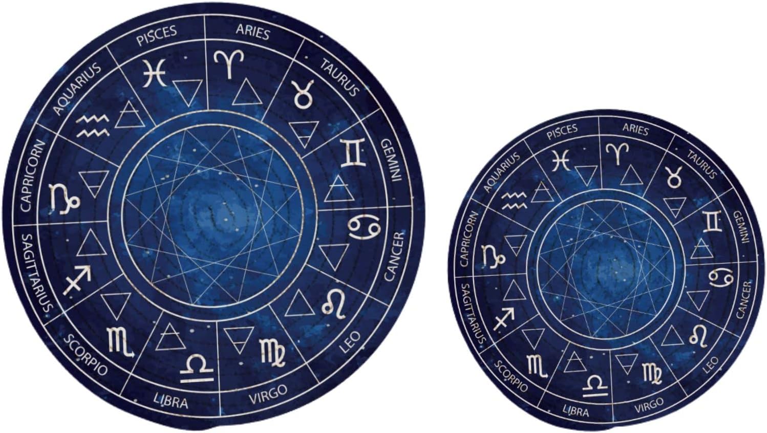 GZHJMY 2 Pcs Astrology Zodiac Signs Cosmic Round Cotton Woven Pot ...